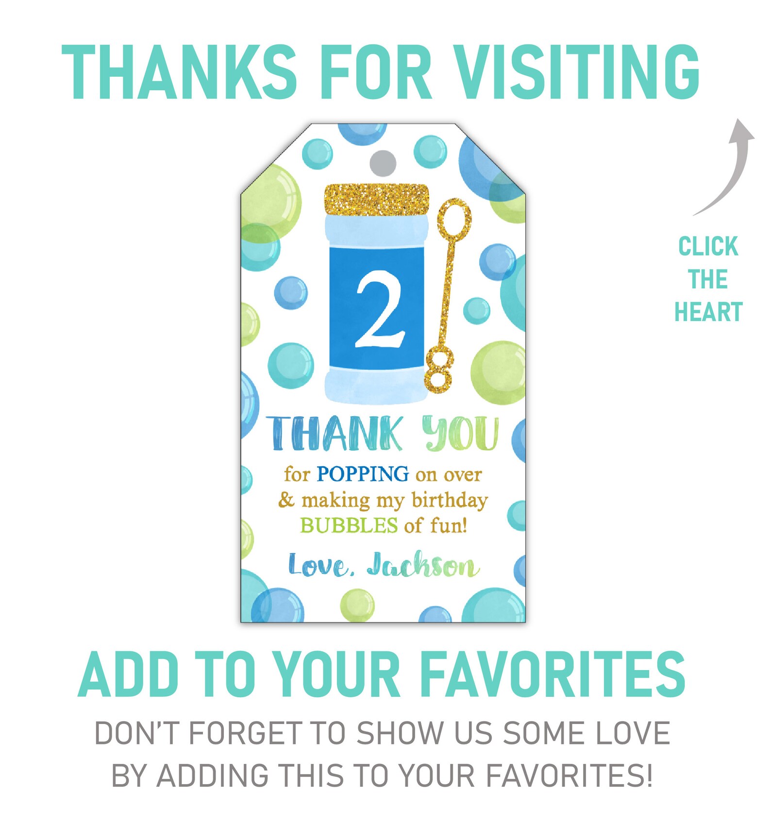Bubble Birthday Favor Tags Editable Bubble Party Favor Tag - Etsy
