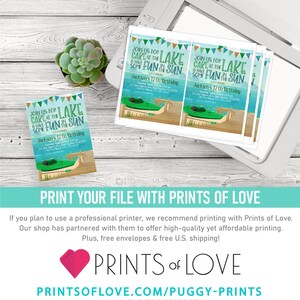 Lake Birthday Invitation, Editable Lake Invitation Template, Printable ...