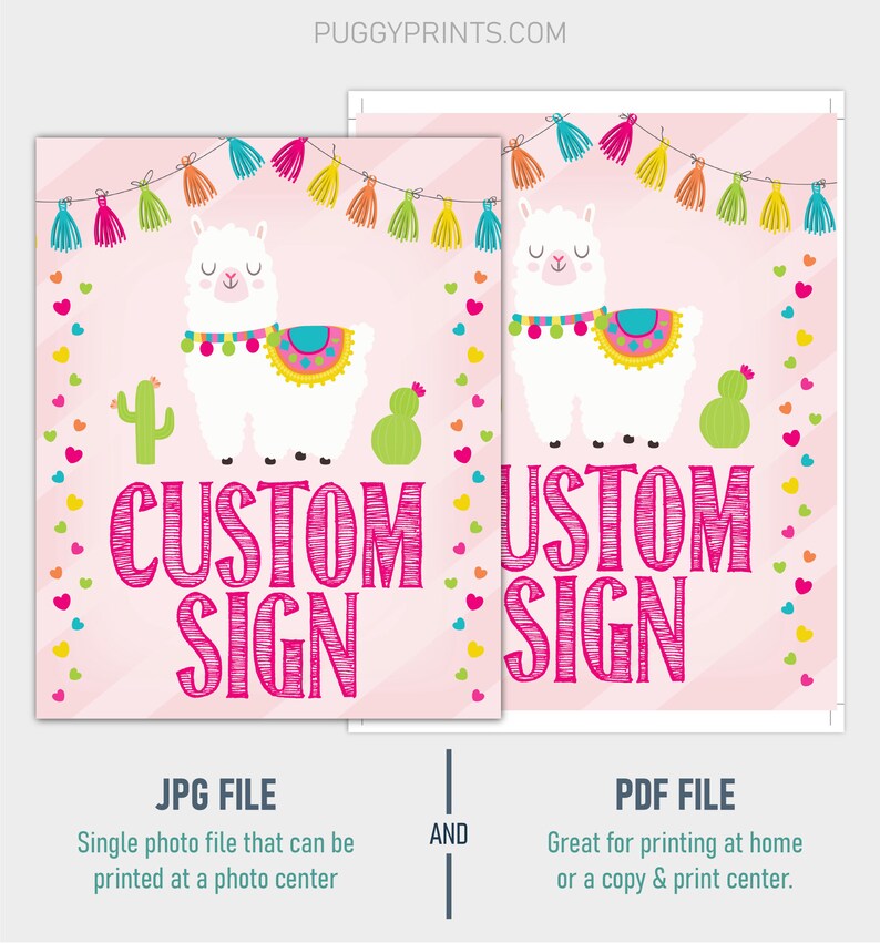 Llama Birthday Party Sign Editable Llama Party Sign | Etsy