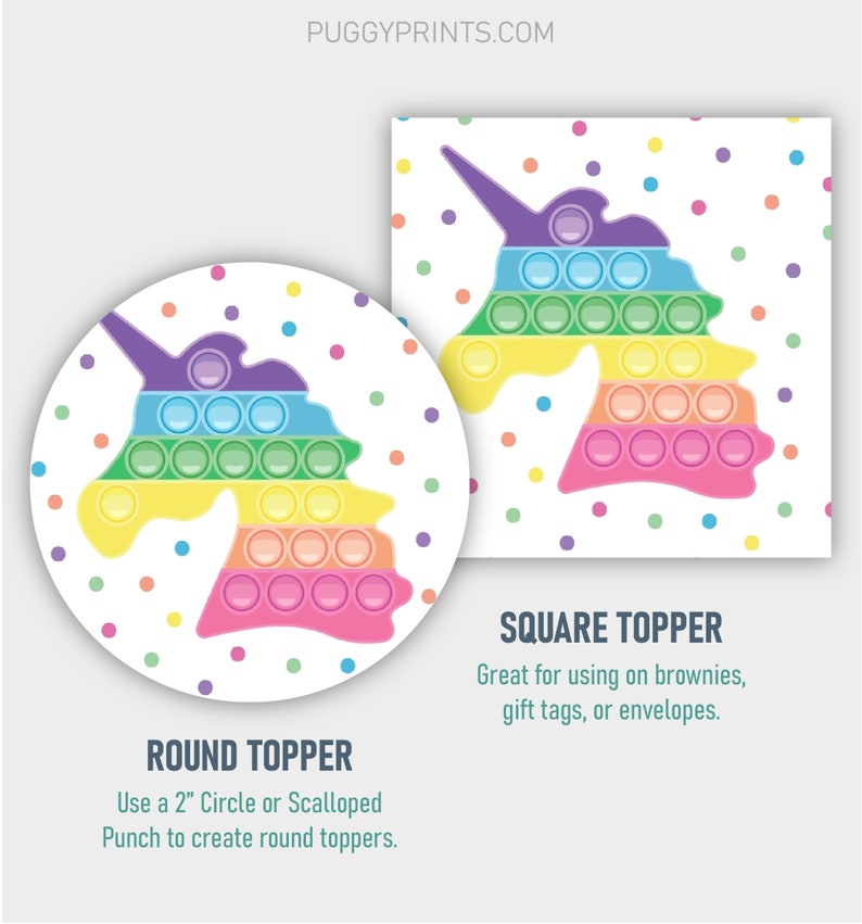 Pop It Birthday Cupcake Toppers Editable Pop It Cupcake - Etsy