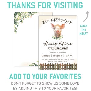 Pig Birthday Invitation Editable Boy Barnyard Party Invite - Etsy