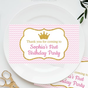 Editable Princess Birthday Favor Box Label, Printable Princess Gable ...
