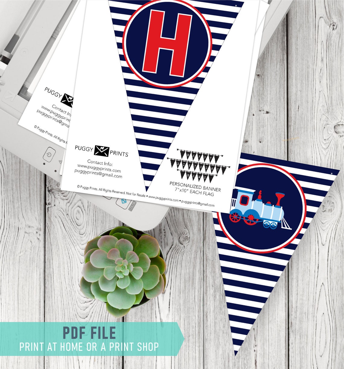 Train Happy Birthday Banner Printable Train Banner Train - Etsy