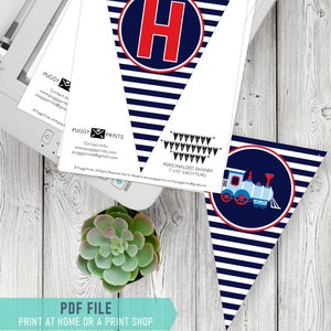 Train Happy Birthday Banner, Printable Train Banner, Train Birthday ...