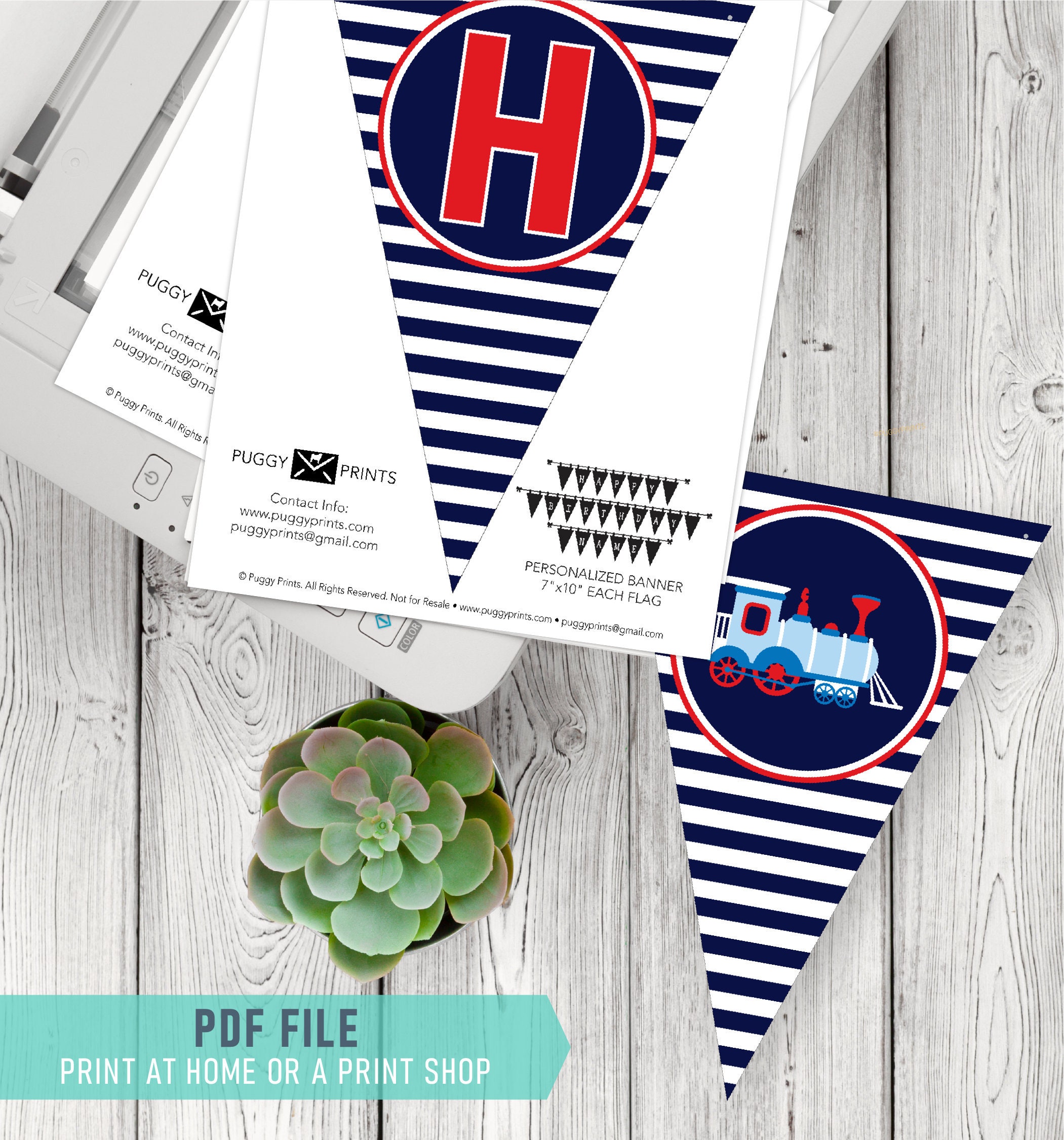 Train Happy Birthday Banner Printable Train Banner Train - Etsy UK