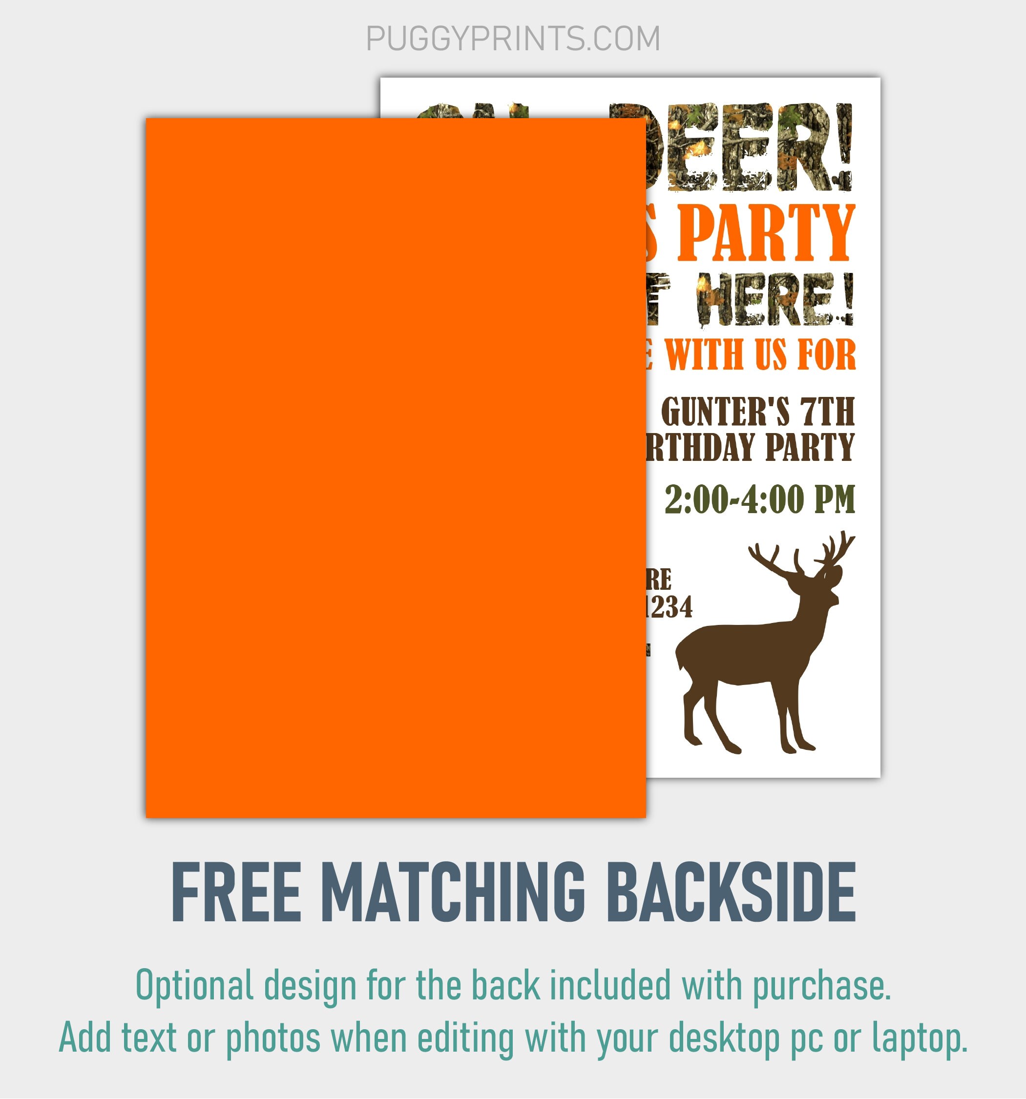 Deer Hunting Birthday Invitation Deer Hunting Invitation | Etsy