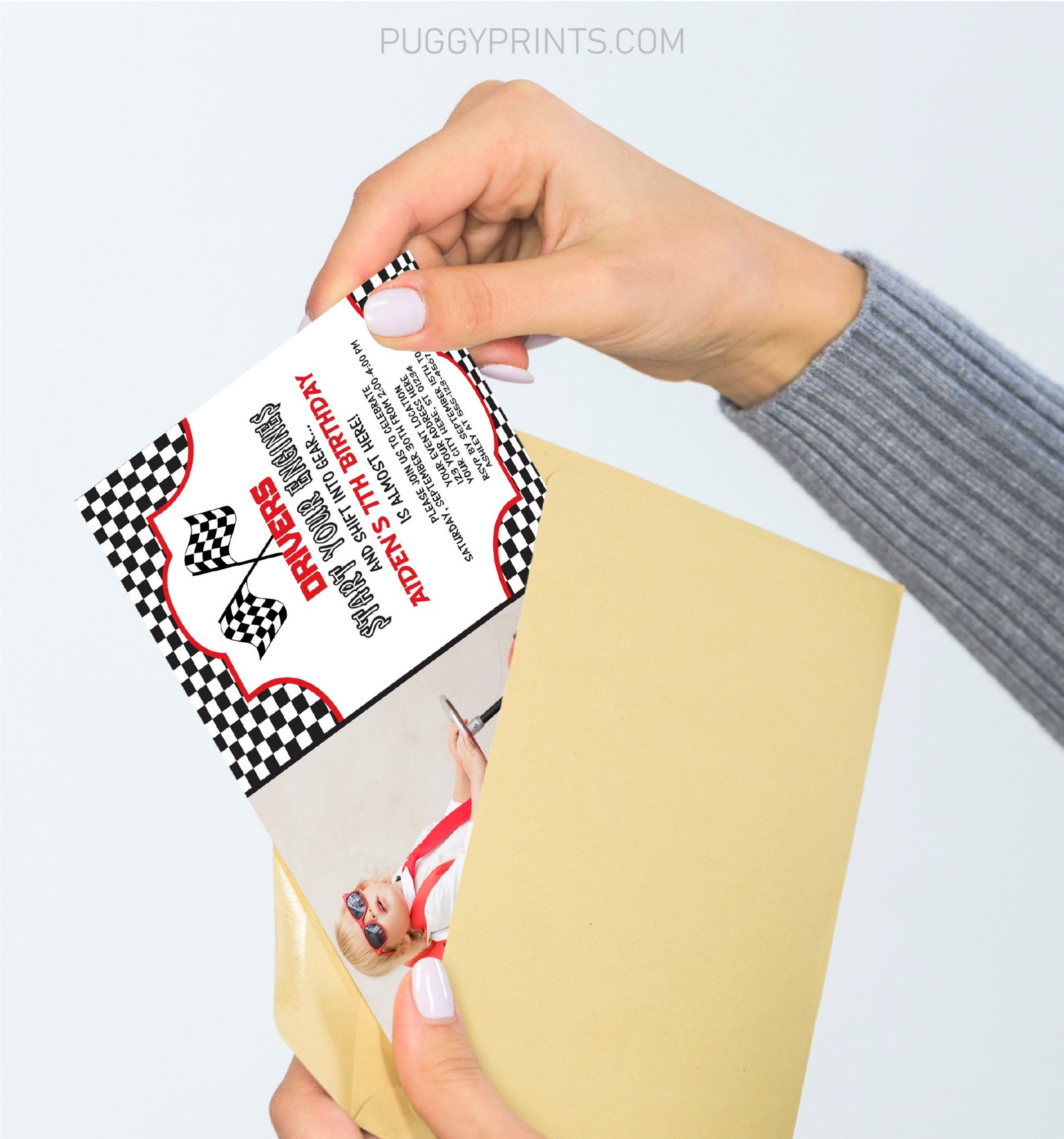Racing Birthday Invitation, Editable Racing Invitation Template ...