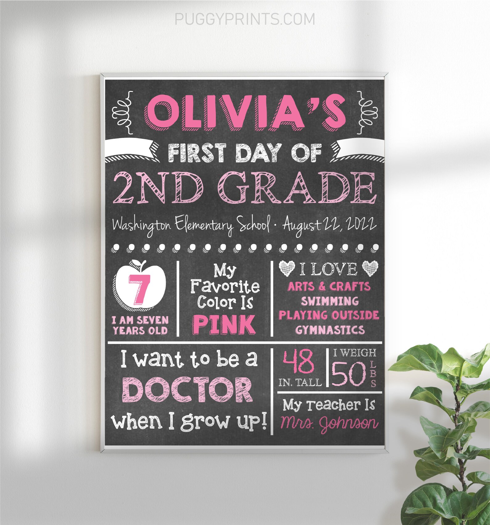 First Day of School Chalkboard Poster Editable Back to School - Etsy