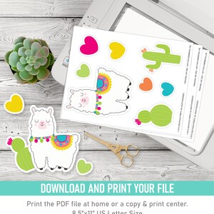 Llama Birthday Cake Topper Printable Llama Birthday - Etsy