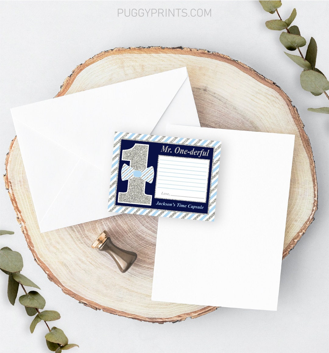 Mr. Onederful Time Capsule Cards, Editable Mr. Onederful First Birthday ...