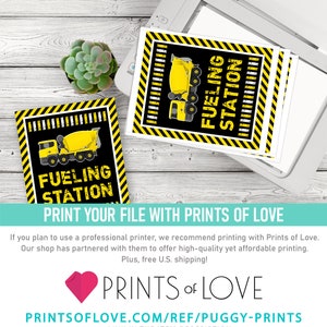 Fueling Station Sign, Printable Construction Birthday Party Sign ...