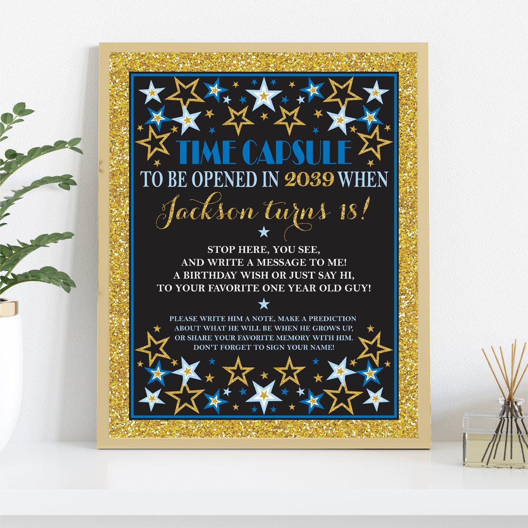 Editable Twinkle Twinkle Little Star Time Capsule Sign Template ...