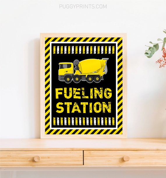 Fueling Station Sign Printable Construction Birthday Party - Etsy