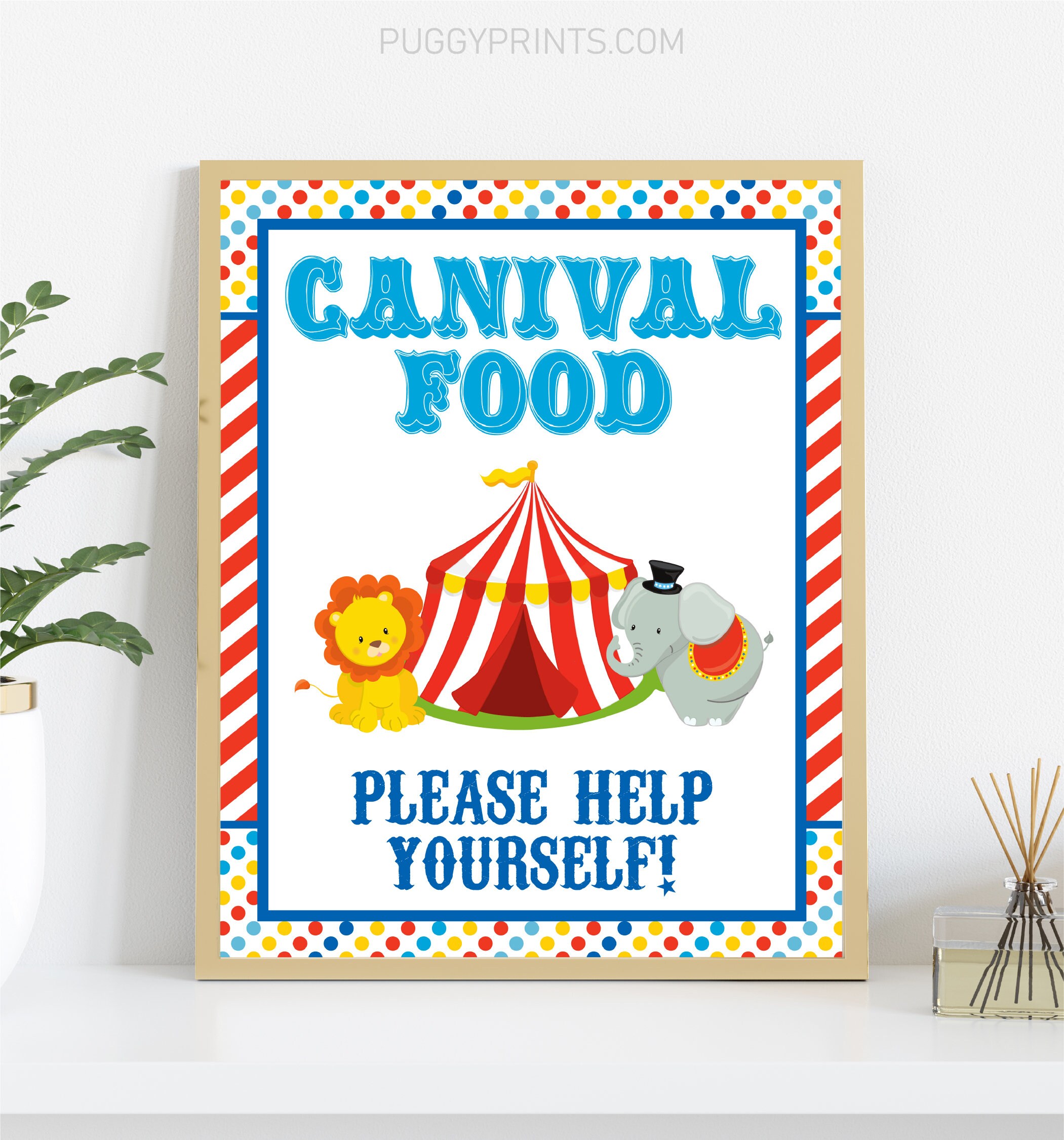 Carnival Food Sign Printable Circus Birthday Party Sign - Etsy