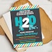 H2O Birthday Invitation, Editable H20 Water Party Invitation Template ...