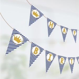 Prince Happy Birthday Banner, Printable Prince Banner, Prince Birthday ...