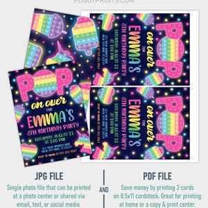 Pop It Birthday Invitation, Editable Pop It Invitation Template ...