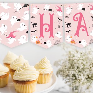 Halloween Happy Birthday Banner, Printable Halloween Banner, Girl Ghost ...