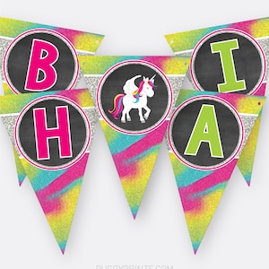 Unicorn Happy Birthday Banner, Printable Unicorn Banner, Unicorn ...