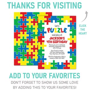 Puzzle Birthday Invitation Editable Puzzle Invitation Puzzle | Etsy