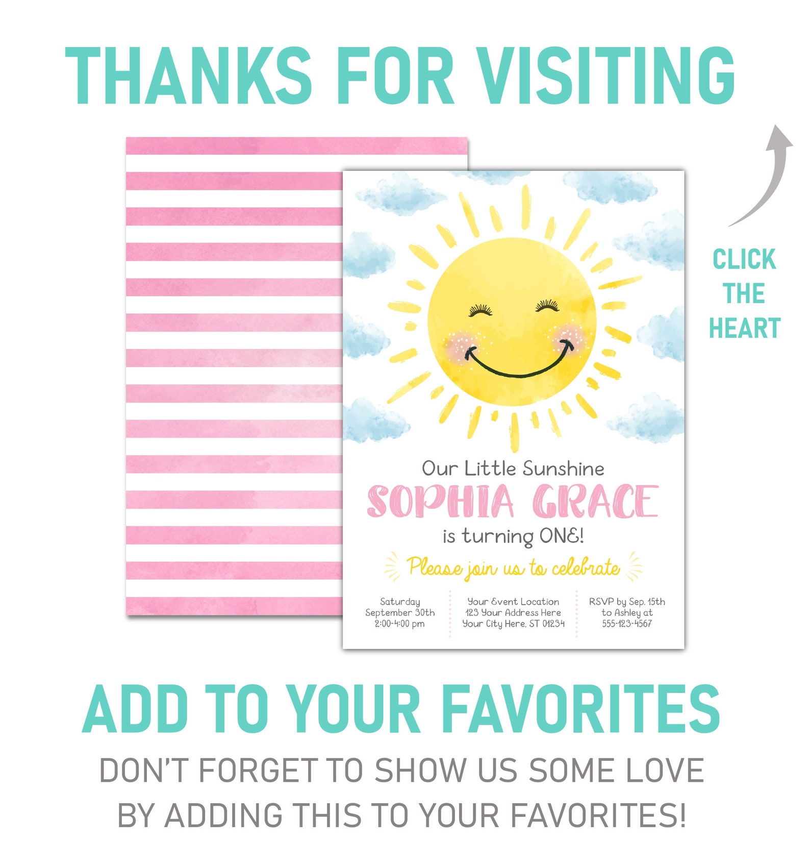 Sunshine Birthday Invitation Our Little Sunshine Invitation - Etsy