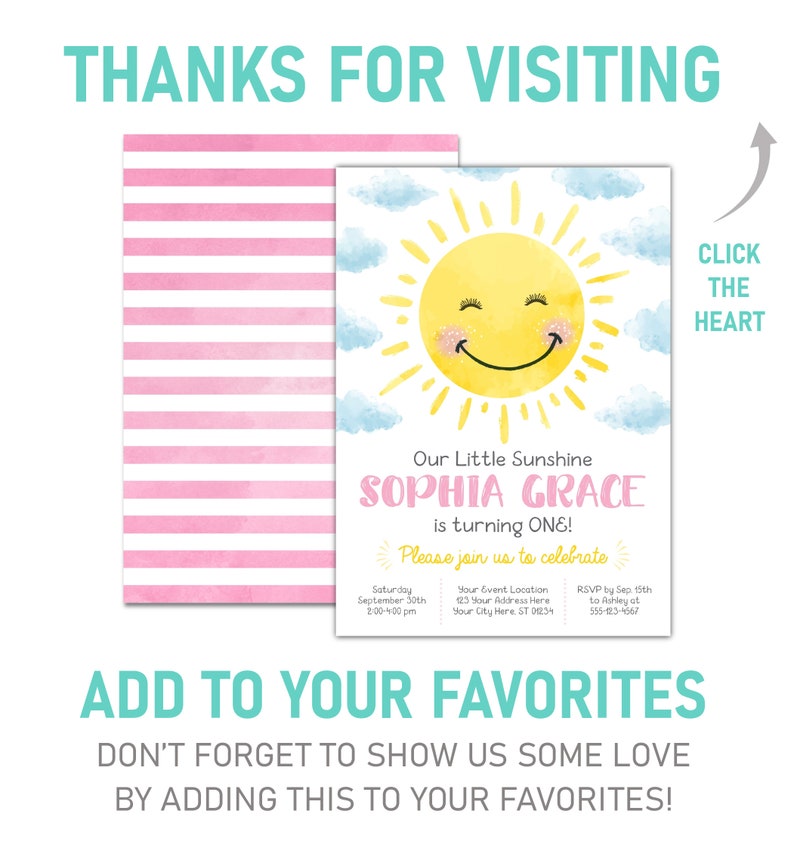 Sunshine Birthday Invitation Our Little Sunshine Invitation - Etsy