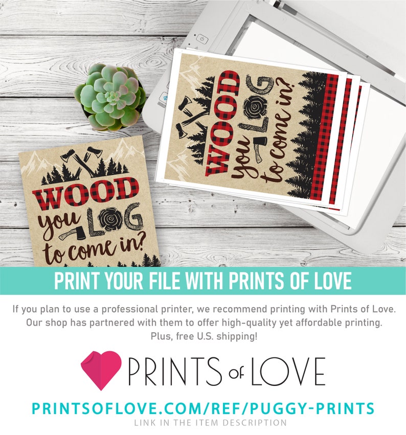 Lumberjack Welcome Sign Printable Wood You Log to Come in - Etsy