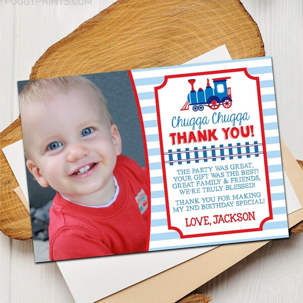 Train Thank You Card - Etsy