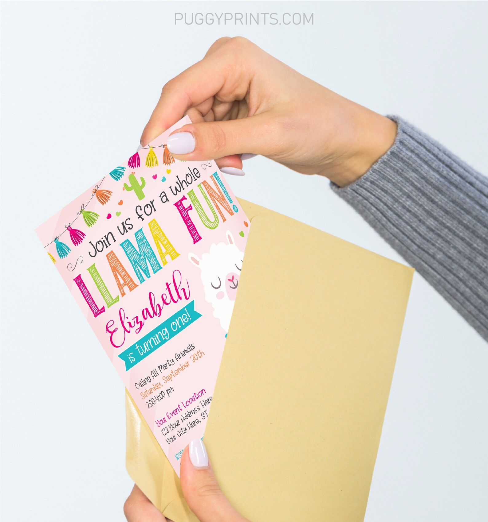 Llama Birthday Invitation Editable Llama Invitation Template | Etsy