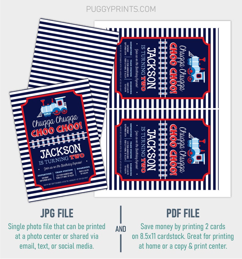 Train Birthday Invitation Printable Train Invitation - Etsy