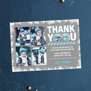 Editable Winter Two Cool Thank You Card Template Printable Too Cool ...