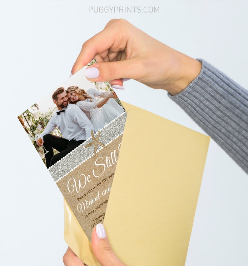 Beach Vow Renewal Invitation Editable Wedding Vow Renewal - Etsy