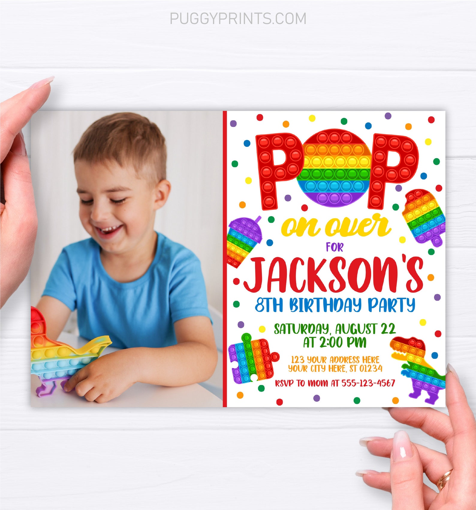 Pop It Birthday Invitation Editable Pop It Invitation - Etsy