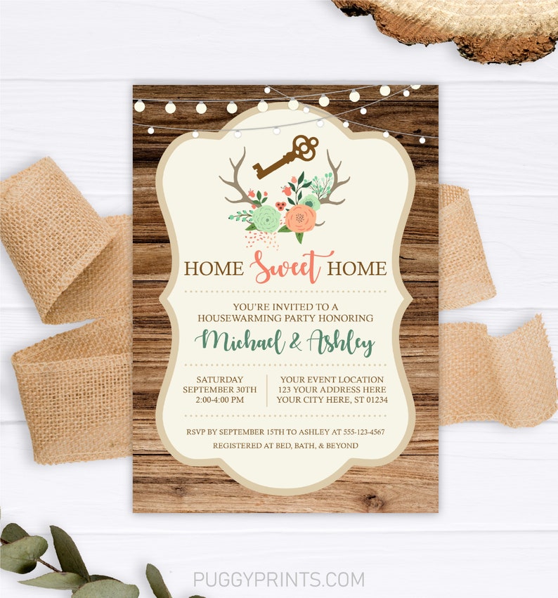 Rustic Housewarming Invitation Housewarming Invitation Key | Etsy