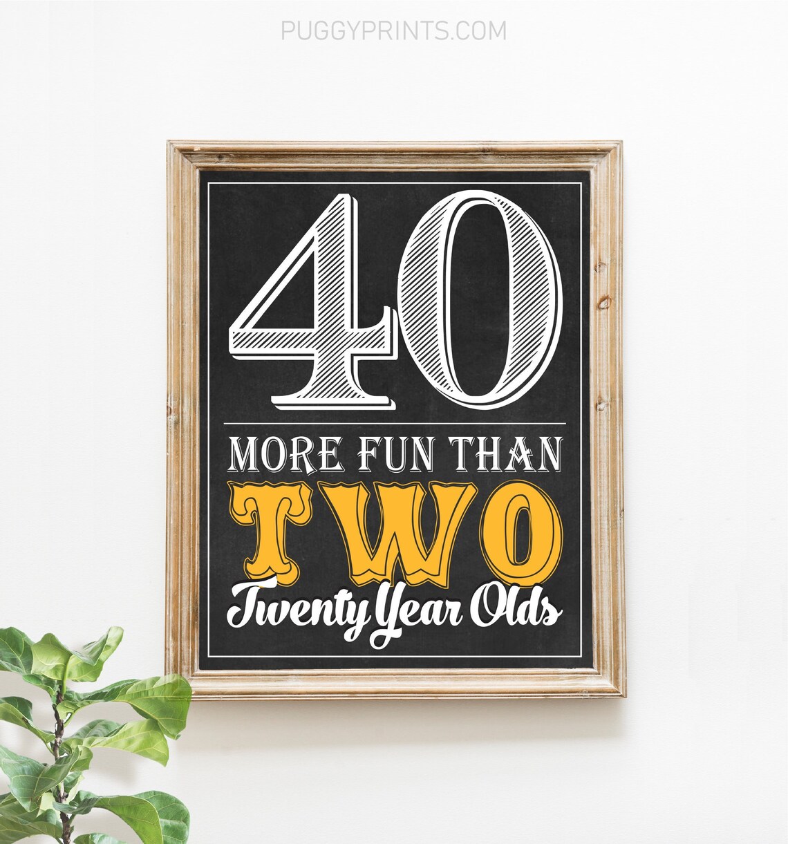 40th Birthday Sign 40 is More Fun Than Two Twenty Year Olds | Etsy