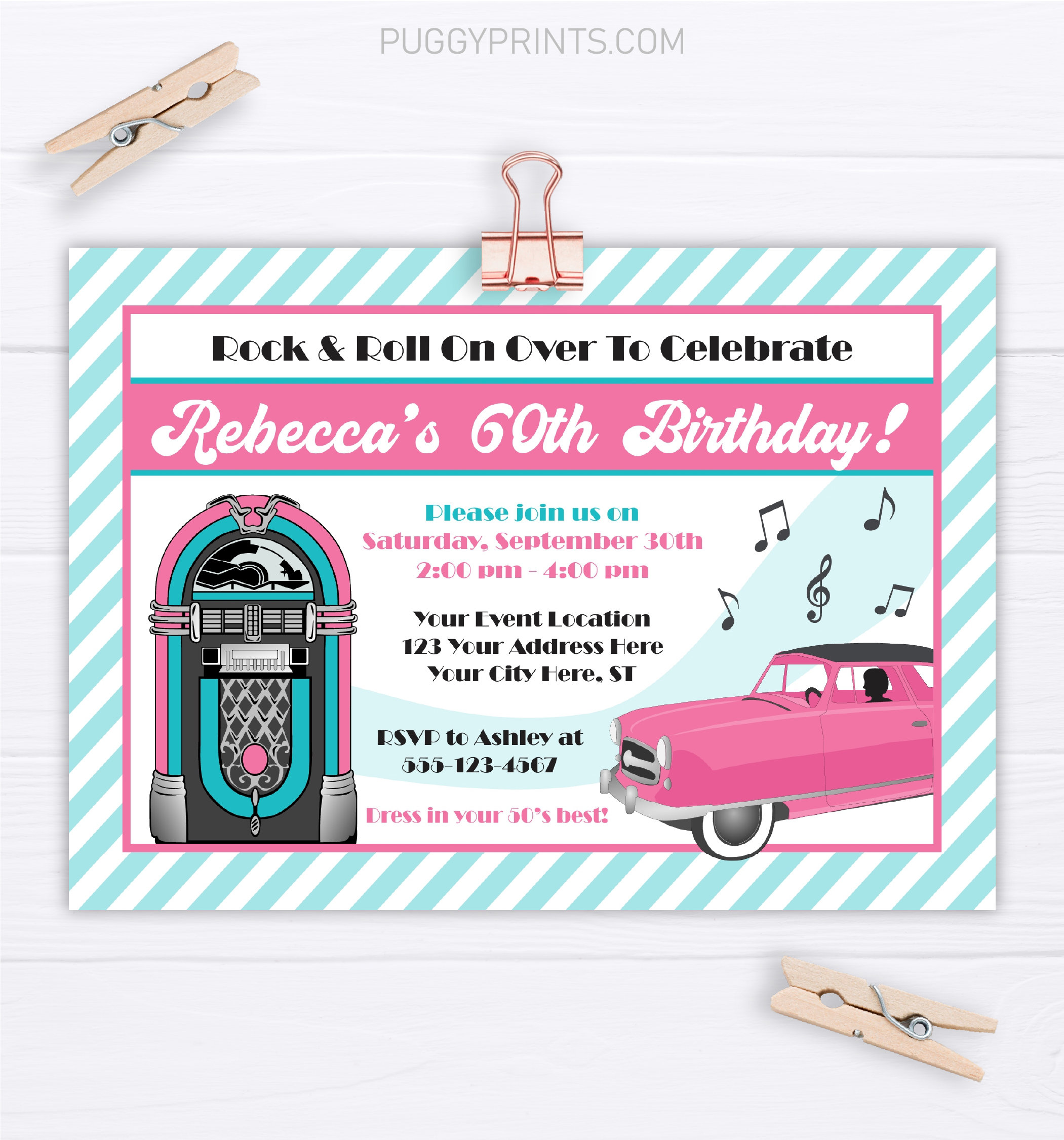 1950s Birthday Invitation Templates Birthday Newspaper Invitation With