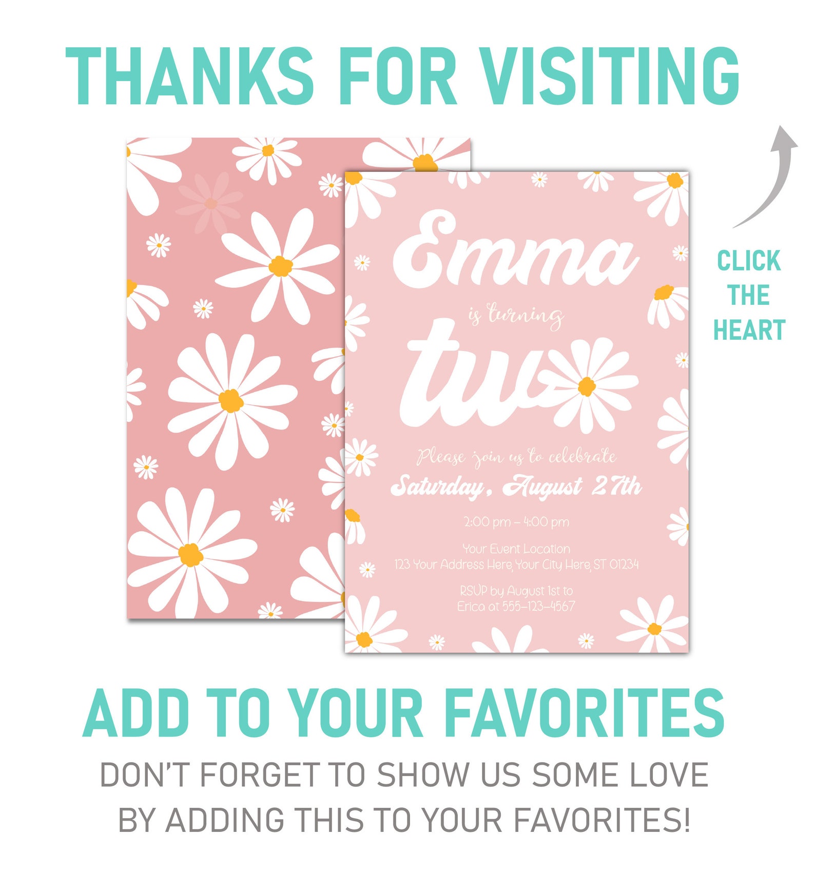 Retro Daisy Invitation Editable Daisy Invitation Template - Etsy