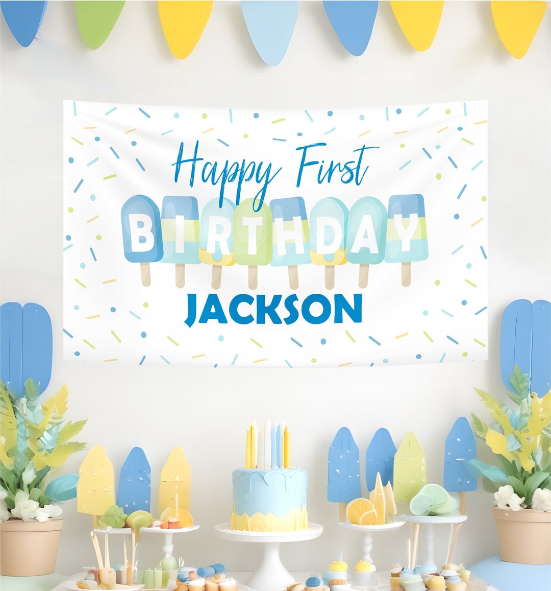 Editable Popsicle Birthday Banner, Printable Ice Cream Happy Birthday ...