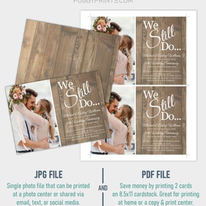 Rustic Vow Renewal Invitation Rustic Wedding Anniversary - Etsy