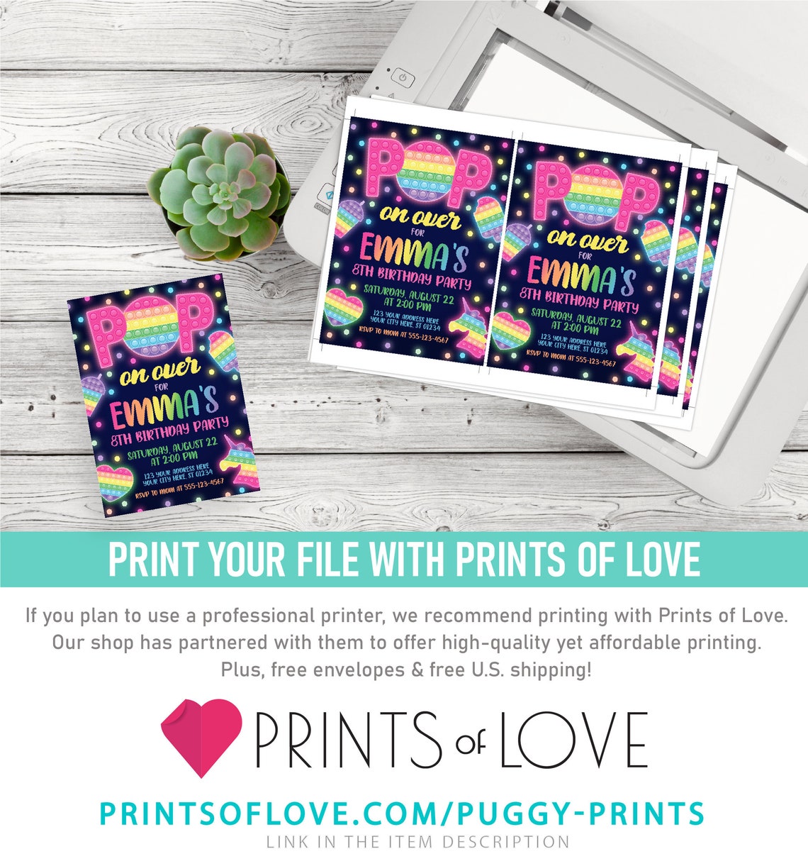 Pop It Birthday Invitation Editable Pop It Invitation - Etsy