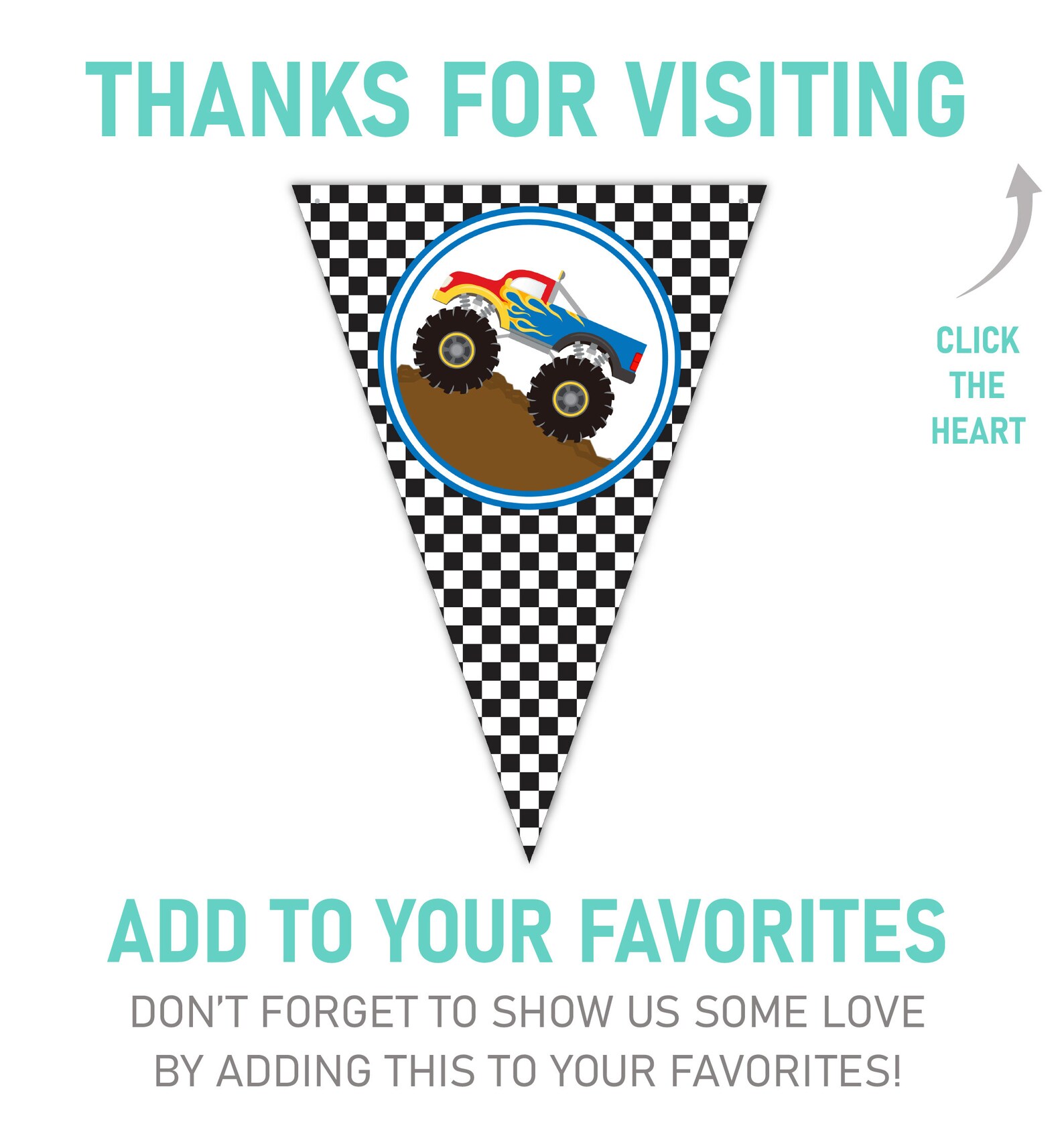 Monster Truck Happy Birthday Banner Printable Monster Truck | Etsy