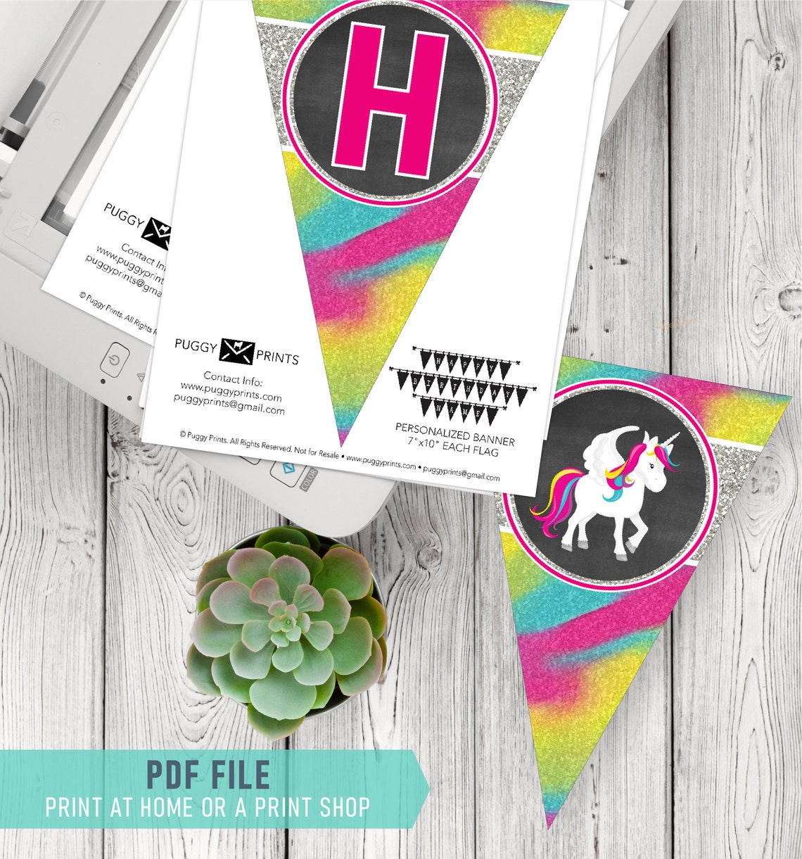 Unicorn Happy Birthday Banner Printable Unicorn Banner - Etsy
