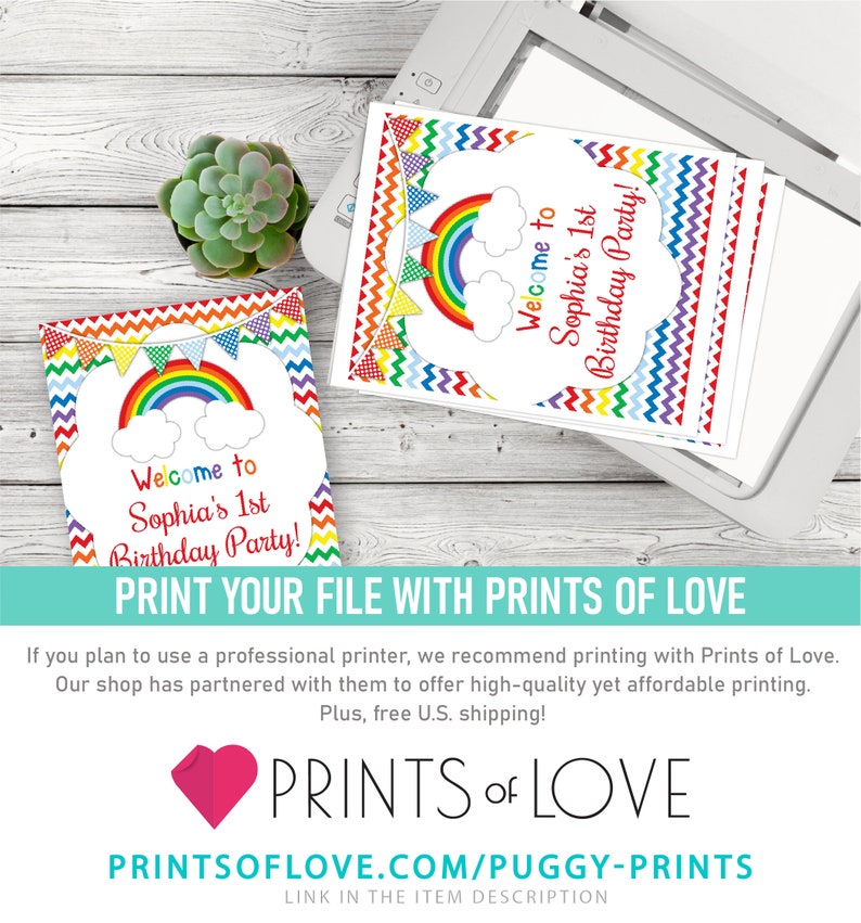 Rainbow Party Sign Editable Rainbow Welcome Sign Rainbow | Etsy