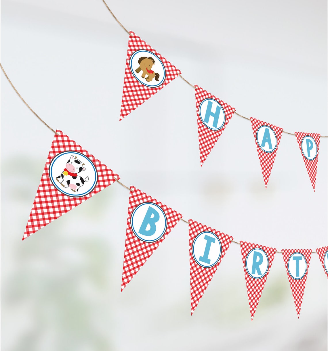 Farm Happy Birthday Banner Printable Farm Birthday Party - Etsy