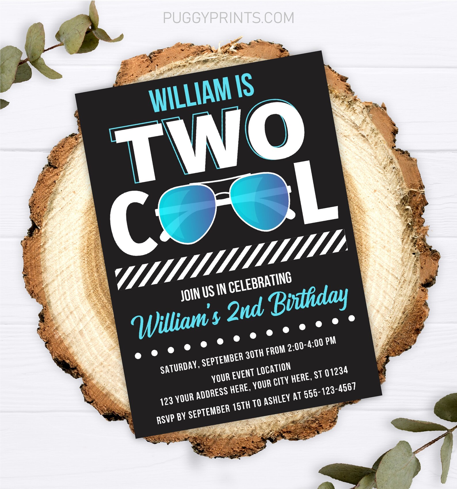 Two Cool Birthday Invitation Two Cool 2nd Birthday | Etsy