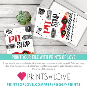 Race Car Pit Stop Only Sign, Printable Racing Birthday Party Sign, Two ...