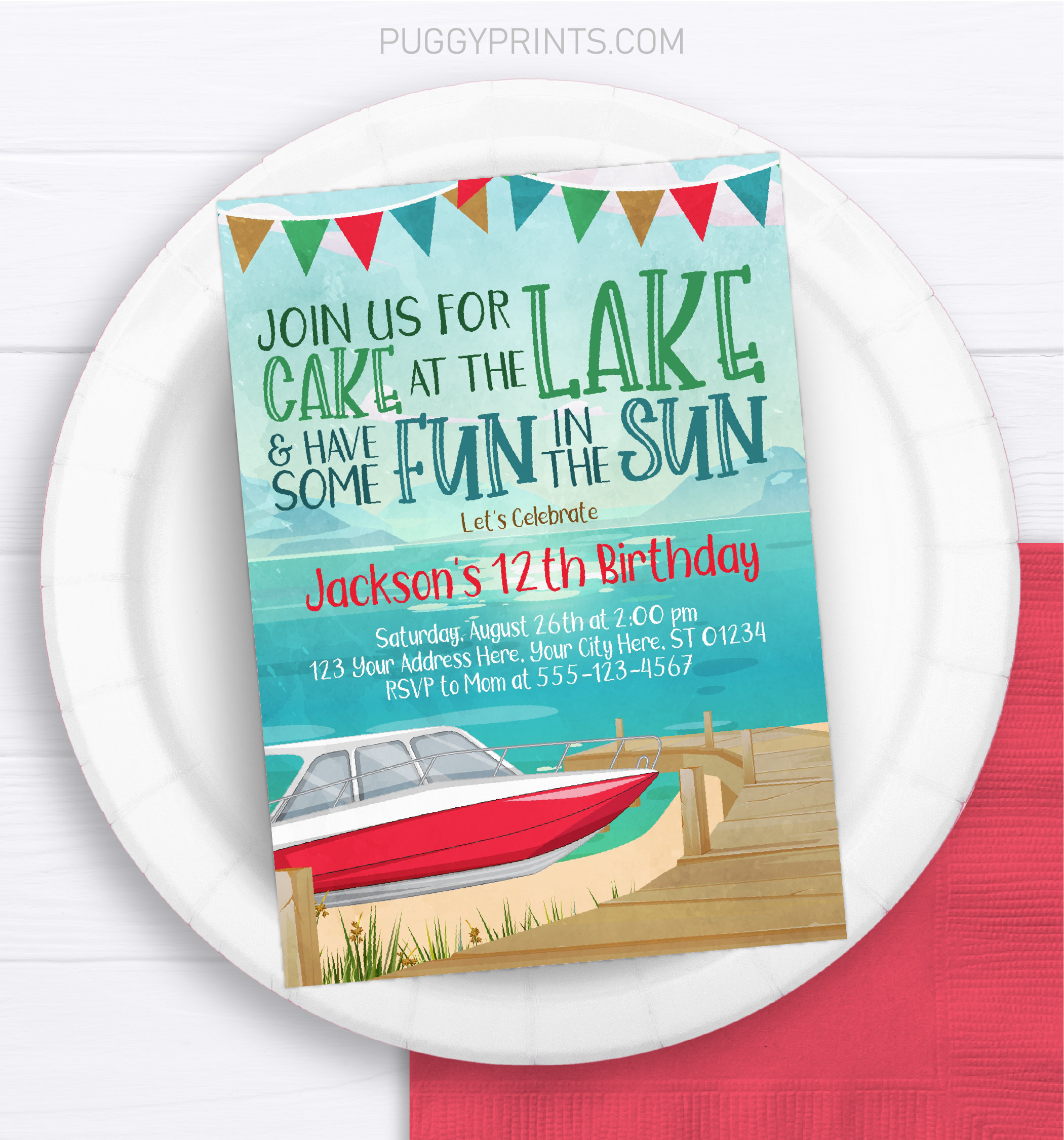 Lake Party Invitations