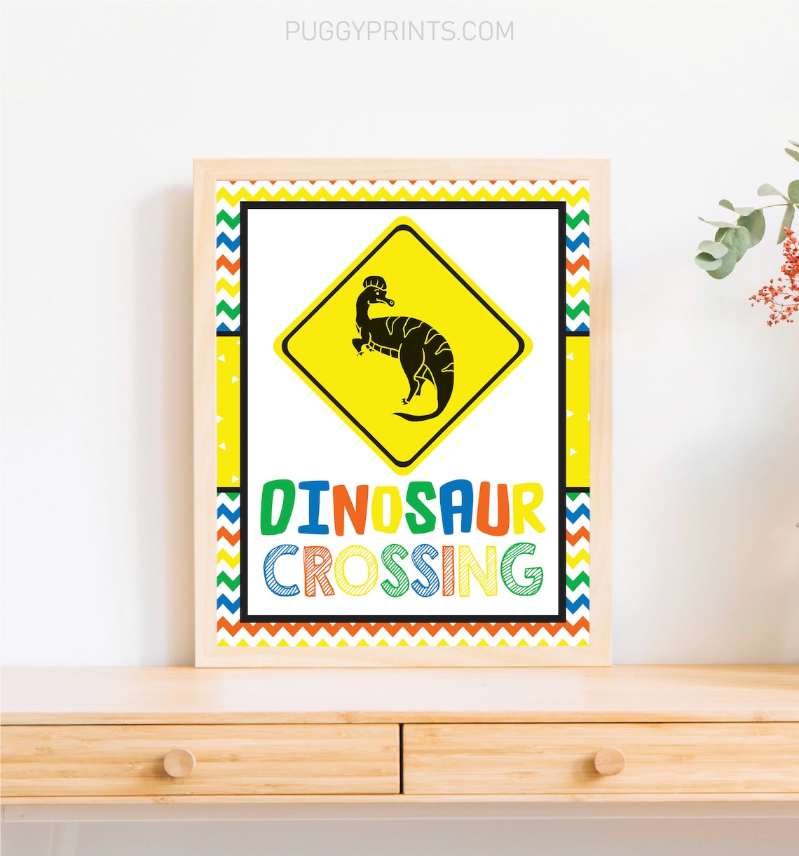 Dinosaur Crossing Sign Printable Dinosaur Birthday Party - Etsy