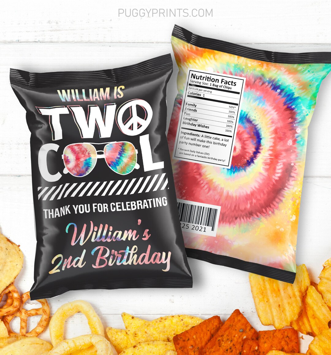 Editable Two Cool Chip Bags Two Cool 2nd Birthday Party - Etsy