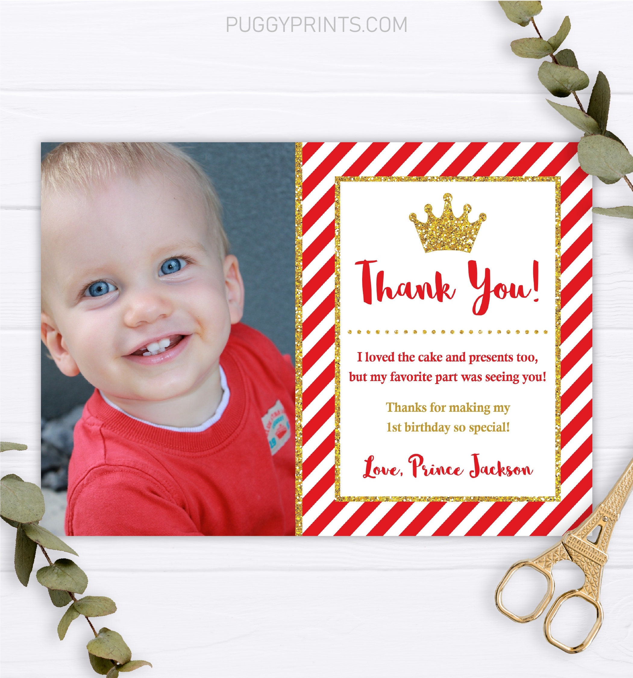 Prince Birthday Thank You Card Editable Prince Thank You Card | Etsy